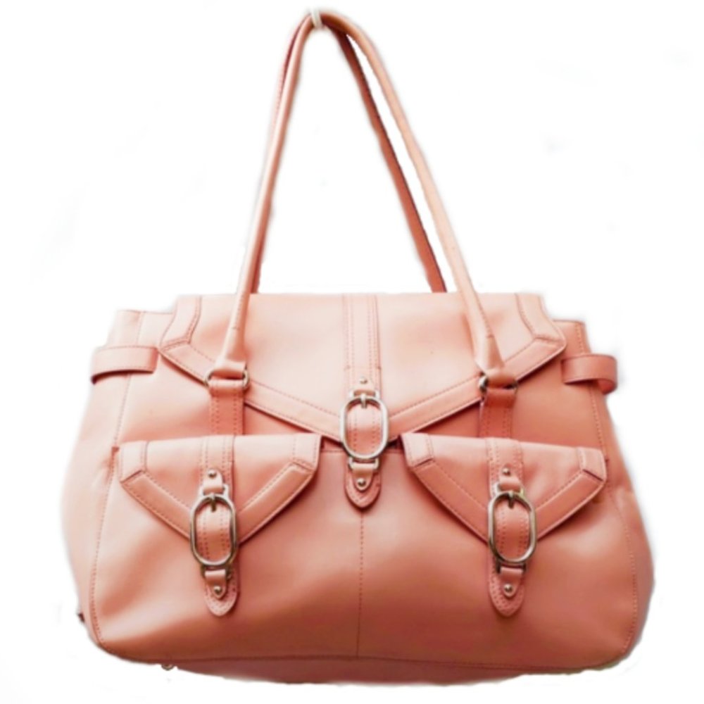 Cole Haan Trinity Sp05 Pink Leather Shoulder Bag - Gem